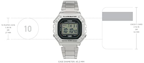 Casio Digital Black Dial Unisex-Adult Watch-W-218HD-1AVDF : Amazon.in ...