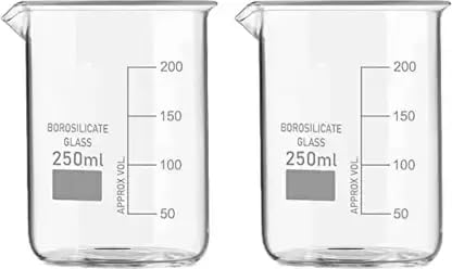 Buy LabHouse 250 ml Borosilicate Glass Measuring Beaker (Pack of 2 ...
