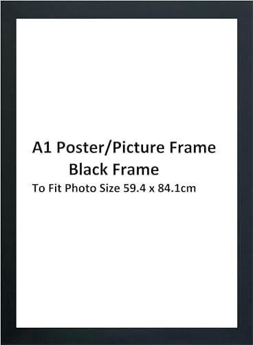 DECORO A1 Black Frame | A1 Poster Frame | 594X841mm Wooden Photo Frame ...