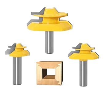 TOEVER 1/2 Inch Shank Router Bit，45 Degree Lock Miter Router Bit , for ...