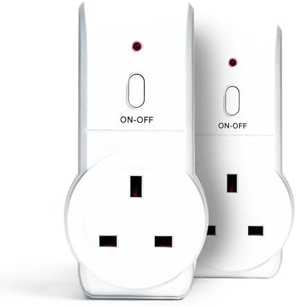 STATUS Remote Control Socket | White Remote Control Plug UK | Pack of 2 ...