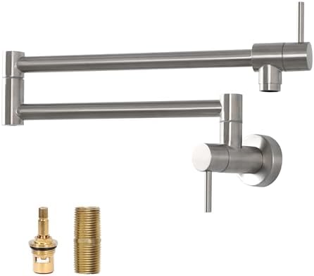 Lordear Pot Filler Faucet Brushed Nickel Finish Commercial Wall Mount ...