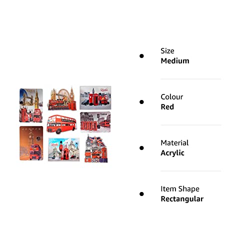 Set of 8 London England UK Famous Icons Acrylic Foil Fridge Magnets ...