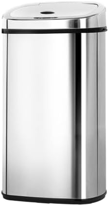 Devanti Rubbish Bin 50L Sensor White Steel Body Kitchen Trash Bins ...