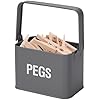 DANIEL JAMES Housewares Peg Storage Tin, Peg Storage Box with Handle ...