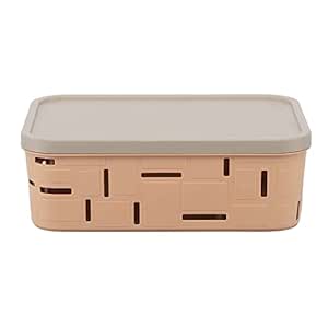 TRADY Plastic Storage Large hollow Basket with Lid Muti-colour ...