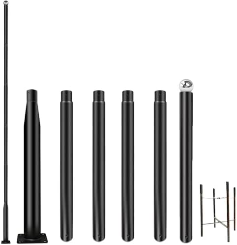 iFvBey Street Light Pole 20ft Tall - Black Outdoor Adjustable Metal ...