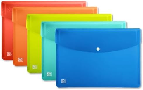 Eastlight A4 Plastic Popper Document Folder Wallet with Pocket Assorted ...