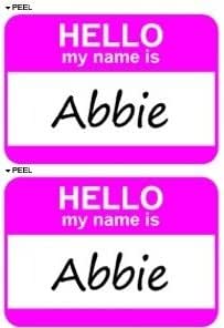 Amazon.com - Hello My Name Is Abbie - Sheet of 2 - Window Bumper Laptop ...