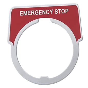 Amazon.com: Legend Plate, Emergency Stop, White/Red : Industrial ...