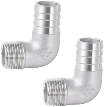 Amazon.com: Walkinginrain 304 Stainless Steel Hose Barb 90 Degree Elbow 3/4" Hose Barb to 3/4 ...