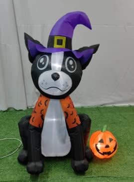 Amazon.com: JOYEASE 4 FT Halloween Inflatable Bulldog with Pumpkin ...