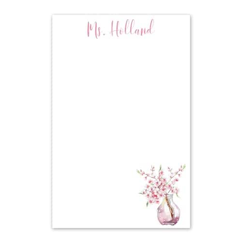Amazon.com: Personalized cherry blossom notepad with name, 50 sheets of ...