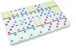 Domino Tile Game Double 9 Color Dot 55 Pcs Dominoes Set with Metal Tin ...