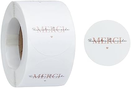 3.8cm Autocollant Merci, 500PCS Thank You Stickers, Merci pour vos ...