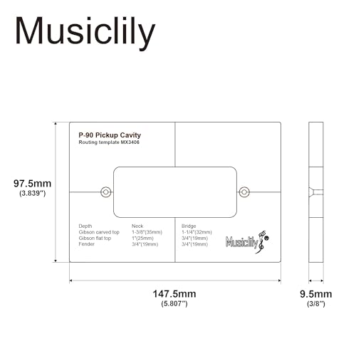 Musiclily Pro CNC Accurate Acrylic P90 Pickup Routing Template for ...