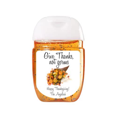 Amazon.com: Custom Thanksgiving Hand Sanitizer Labels | Sheet of 30 ...