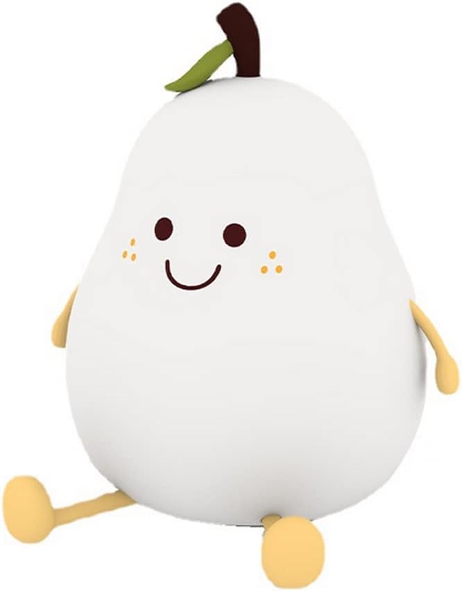Aolyty Kids Night Light, Cute Silicone Pear Table Lamp Warm Light&7 ...