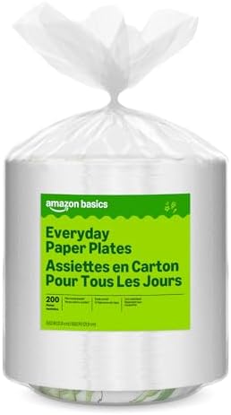 Amazon.com: Amazon Basics Everyday Paper Plates, 8.62 Inch, Disposable ...
