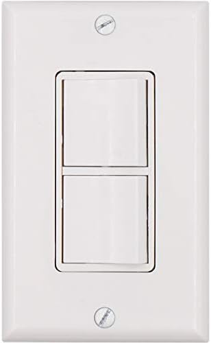 Baomain Duplex Rocker Light Switch 15 Amp, 120 Volt, Single-Pole AC ...