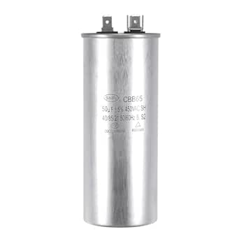 BOXONLY CBB65 50uF condensador de funcionamiento redondo 450V CA 40/85/21 ± 5% caja de aluminio ...