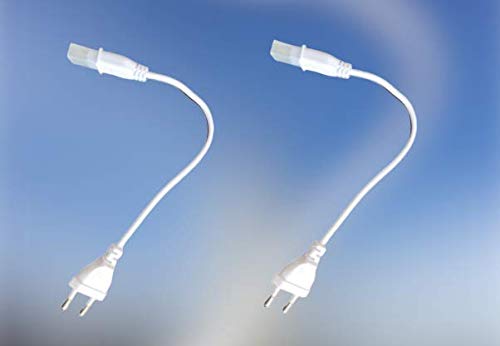 D'Mak LED Rope Light Waterproof 2 Pin Connector Adapter with 6 mm Plugs (White) - Pack of 2 ...