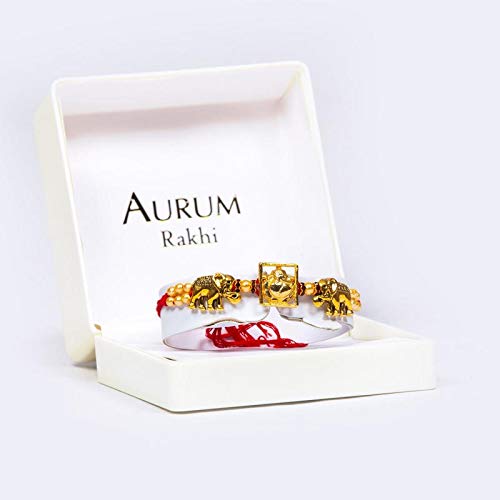 Aurum Rakhi Acrylic Based Antique Rakhi with ganpati,hathi : Amazon.in ...