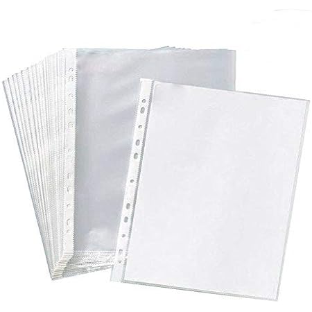 Posh 100 Pcs Transparent Document Sleeves, Leaf Sheet Clear ...