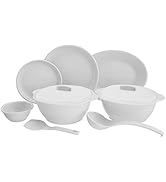 Signoraware Plastic Dinner Set, 46-Pieces, Maroon : Amazon.in: Home ...