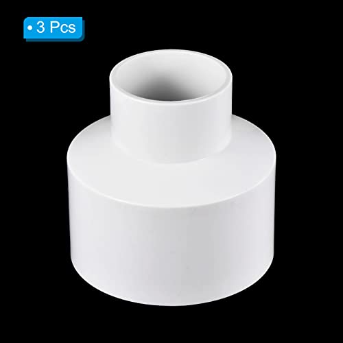PATIKIL PVC Reducer Pipe Fitting 90mm to 50mm ID, Straight Coupling ...