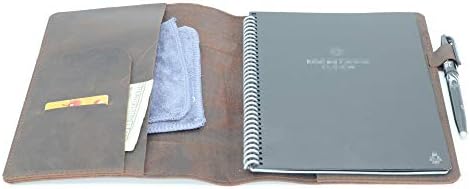 HOMESTEC Reusable Smart Notebook - A5, Black PU Leather with Storage ...