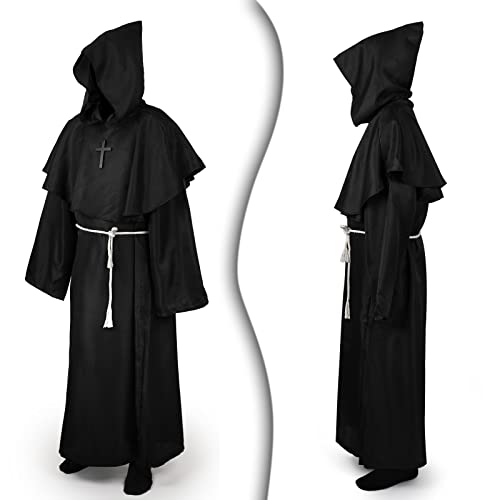 Medieval Robes Hooded Monk Robes Costume, Priester Monk Robes Costume ...