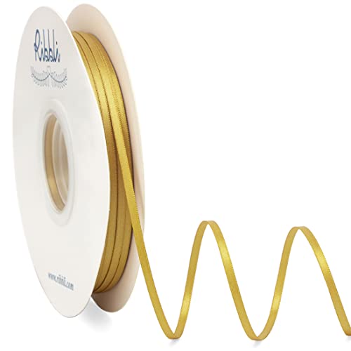 Snapklik.com : Satin Ribbon 1/8 Inch X Continuous 100 Yards, Thin Gold ...