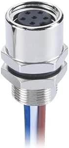 Amazon.com: 10-Pack M8 Waterproof Circular Solder Socket A-Coding Back-Mounted 6Pin Female ...