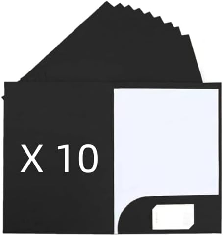 10Pcs A4 Kraft Paper Black File Folder Business Report Presentation ...