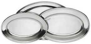 NEW, Stainless Steel Serving Platter Set, Serving Tray Set, Oval-Shape ...