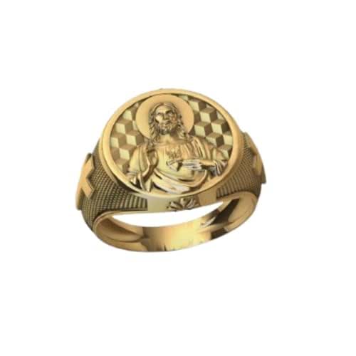Amazon.com: SILVELY Jesus Crucifixion Ring Vintage Jesus Mary & St ...