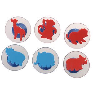6 EVA Animal Kids Stamper Stamps Sponge Painting Shapes Educational ...