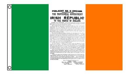 Stormflag 1916 Irish Republic Flag 3x5ft polyester 90g with two Brass ...
