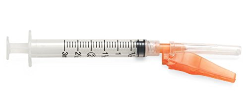 Amazon.com: Medline SYRS103253Z Safety Syringes with Needle, 25 Gauge ...