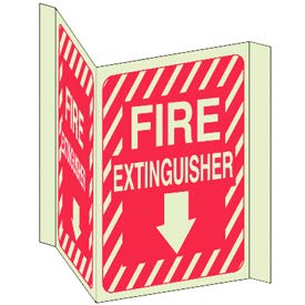 3-Way Sign-FIRE EXTING/GLOWPlastic Standard Glow: Amazon.com ...