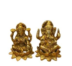 Buy PRANCHI Metals Brass Godess Laksmi and God Ganesh Ji Idol Showpiece ...