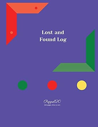Lost and Found Log Book - 204 pages - 8.5x11 Inches: unknown author ...