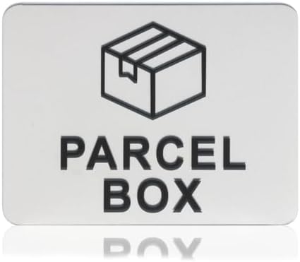 Parcel Box Sign Black Parcel Delivery Sign 11cm x 9cm Self Adhesive ...