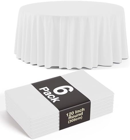 Amazon.com: Cozy Luxe Home 12-Pack White Round Paper Tablecloths - 82in ...