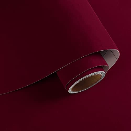 Amazon.com - VEELIKE Dark Red Velvet Fabric Wallpaper Self Adhesive ...