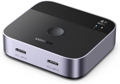 UGREEN USB C Switch 2 in 1 out, 4K@60Hz Type C Switcher for 2 Laptops ...