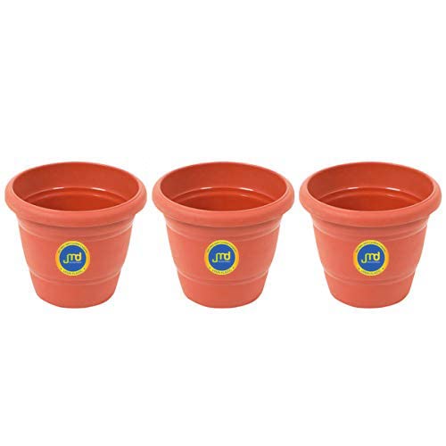 JMD INDUSTRIES UV Treated Plastic Round Pot -Terracotta Color| Heavy ...