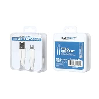 Amazon.com: CLVRConnect USB Type C Cable 3A Fast Charging (3.3ft) Braided Charge Cord Compatible ...