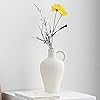 Amazon.com: Handcrafted Ceramic White Vase,Antique Ceramic Vase ...